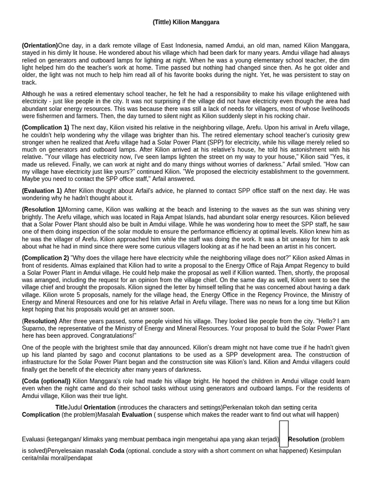 Contoh Narrative + Informasi | PDF