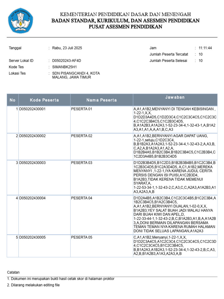 Simulasi Anbk 1 | PDF