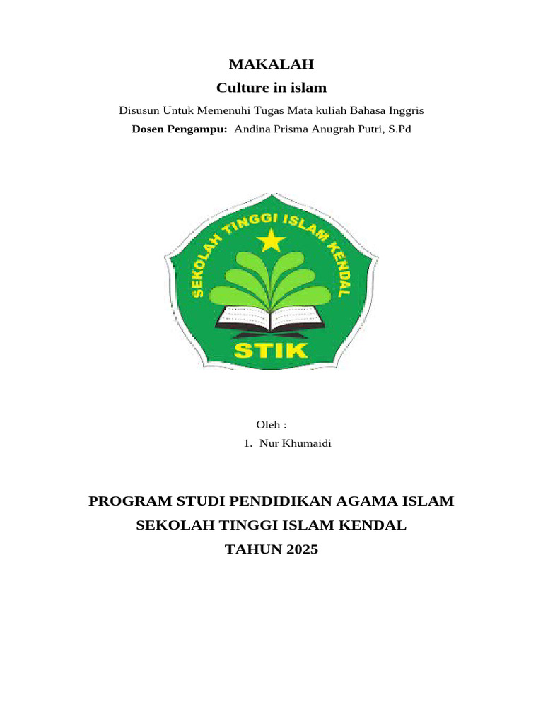 MAKALAH B Inggris Nur Khumaidi | PDF | Allah | Arabs