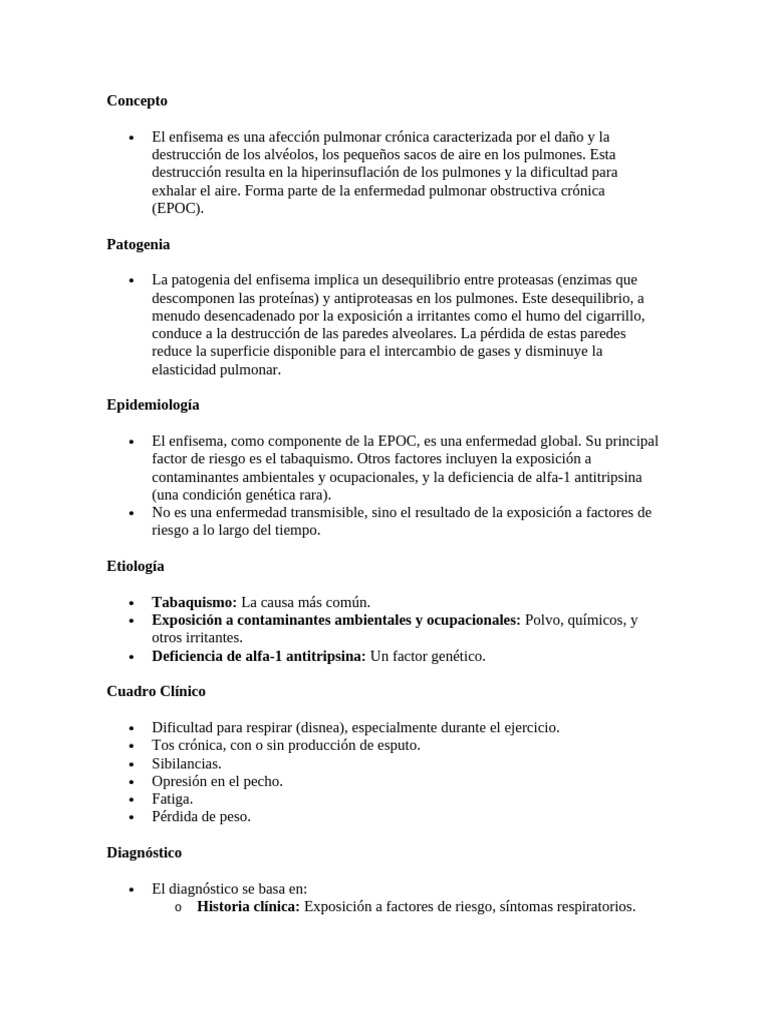 Efisema Pulmonar | PDF | Enfermedad pulmonar obstructiva crónica ...