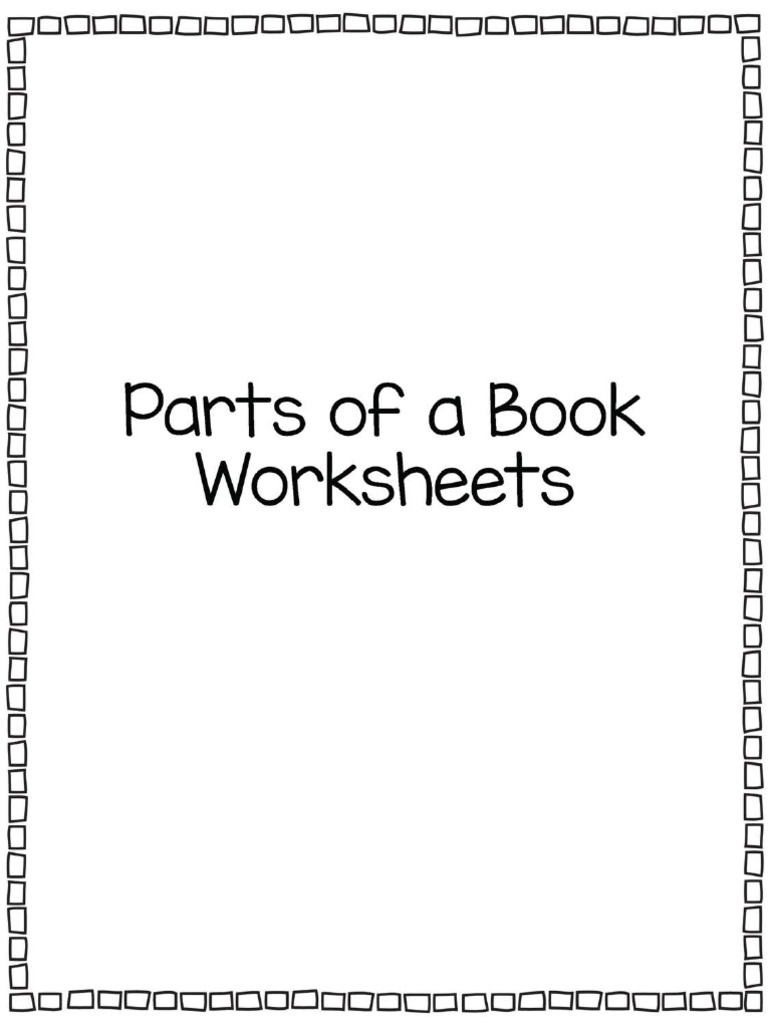Parts of A Book Worksheet A | PDF