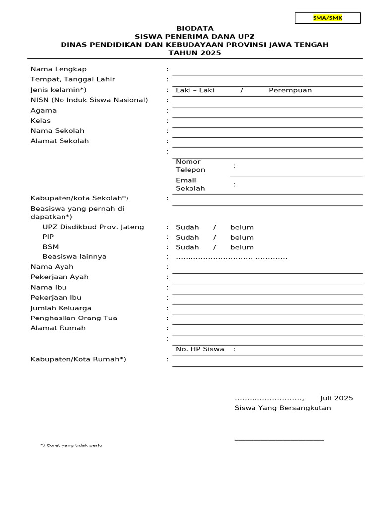 Contoh Bio Data | PDF