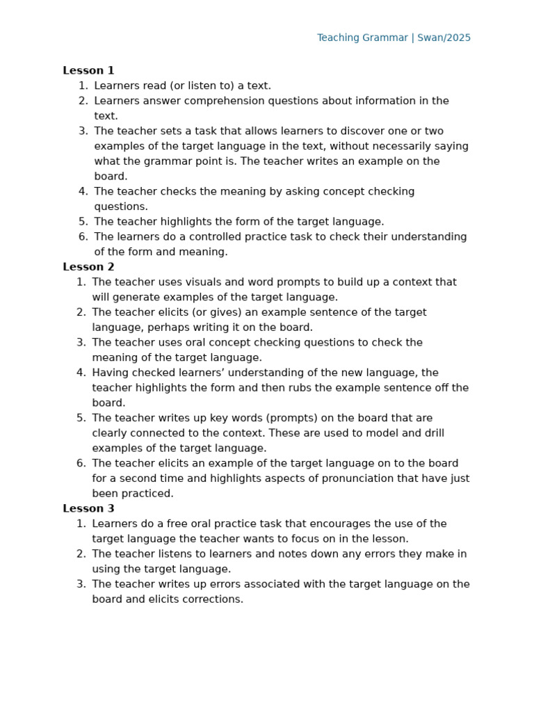 Teaching Grammar (Handout 1) | PDF | Second Language | Learning