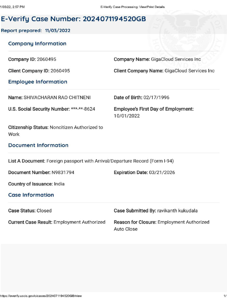 Shiva Charan Everify | PDF