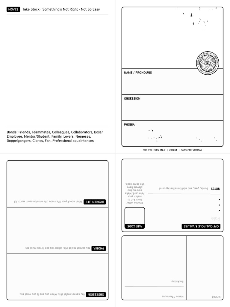 TheZone Character Sheets Blank Only | PDF