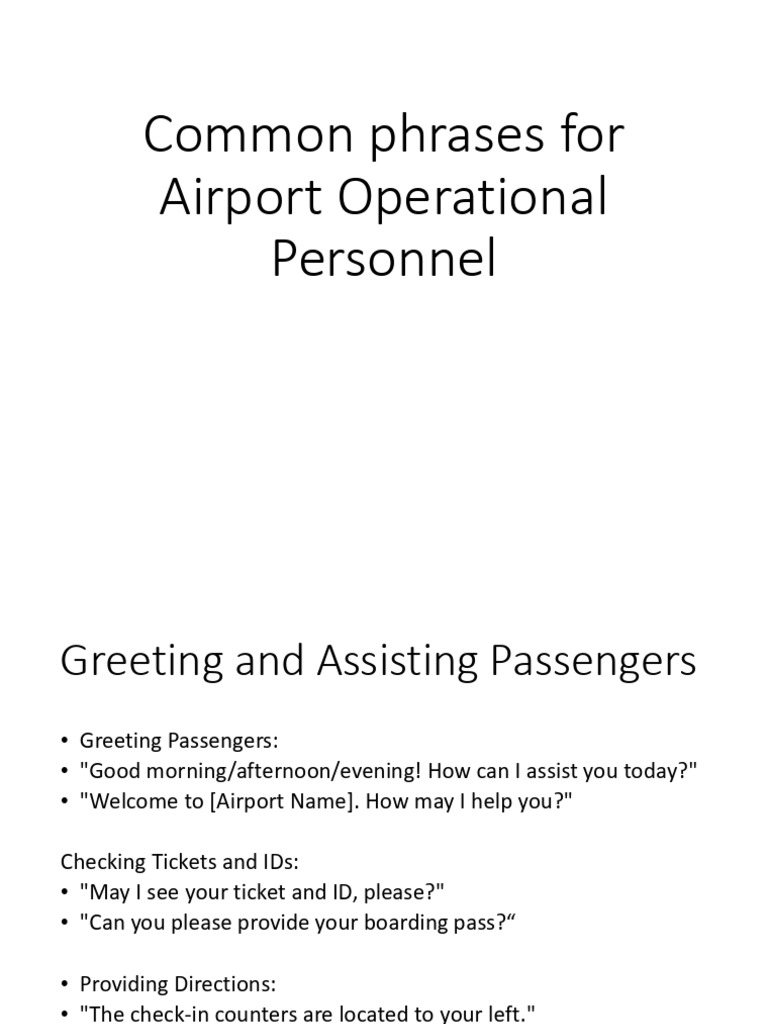 Airport Announcement Scripts for Staff | PDF | Baggage | Aviation ...