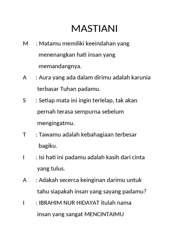 Mastiani Ibrahim Poem | PDF