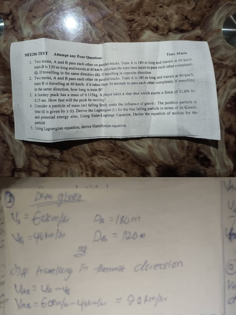 MEE 206 Test Solution | PDF