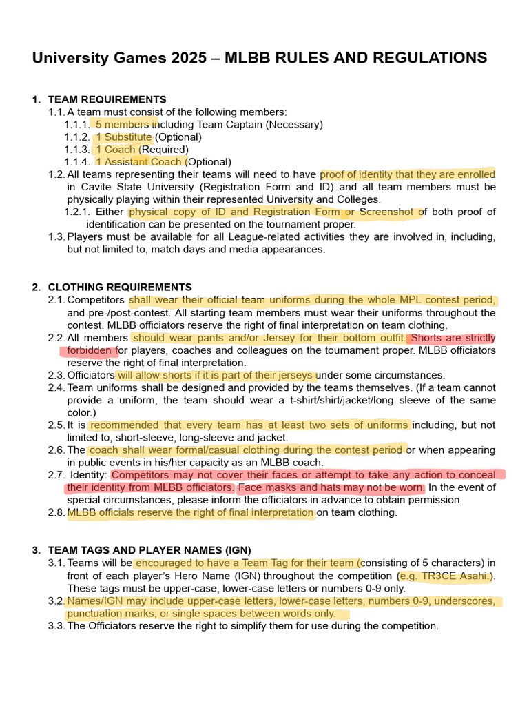 MLBB Guidelines 2025 Withhighlights | PDF | Profanity | Defamation