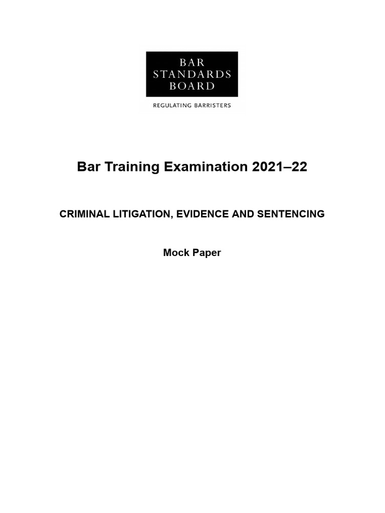 Bar Training Examination Answers 2022 | PDF | Prosecutor | Hearsay