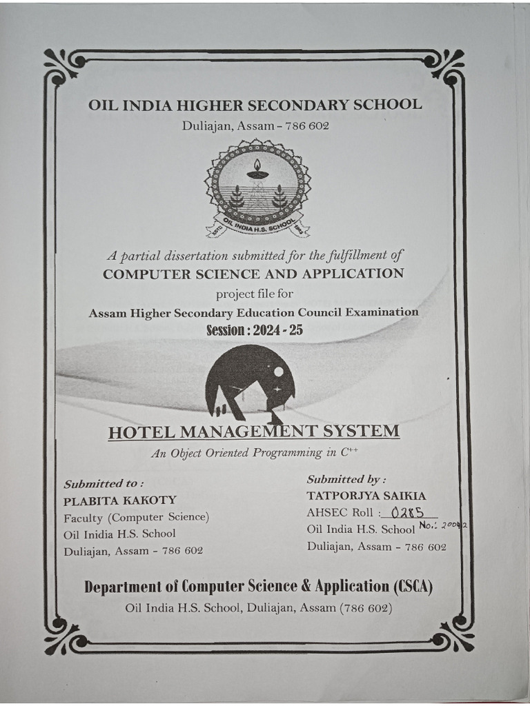 Hotel Management System | PDF