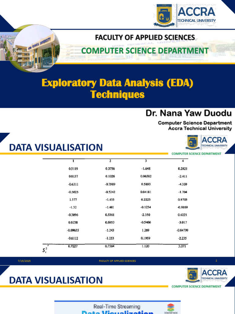 Exploratory Data Analysis (EDA) Techniques - Lect 5 | PDF | Data Analysis | Mean