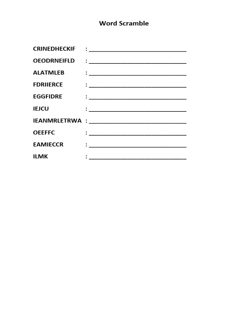 Word Scramble | PDF
