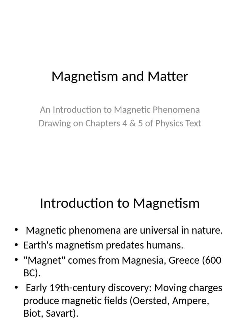 Introduction to Magnetism Concepts | PDF | Magnetic Field | Magnetism