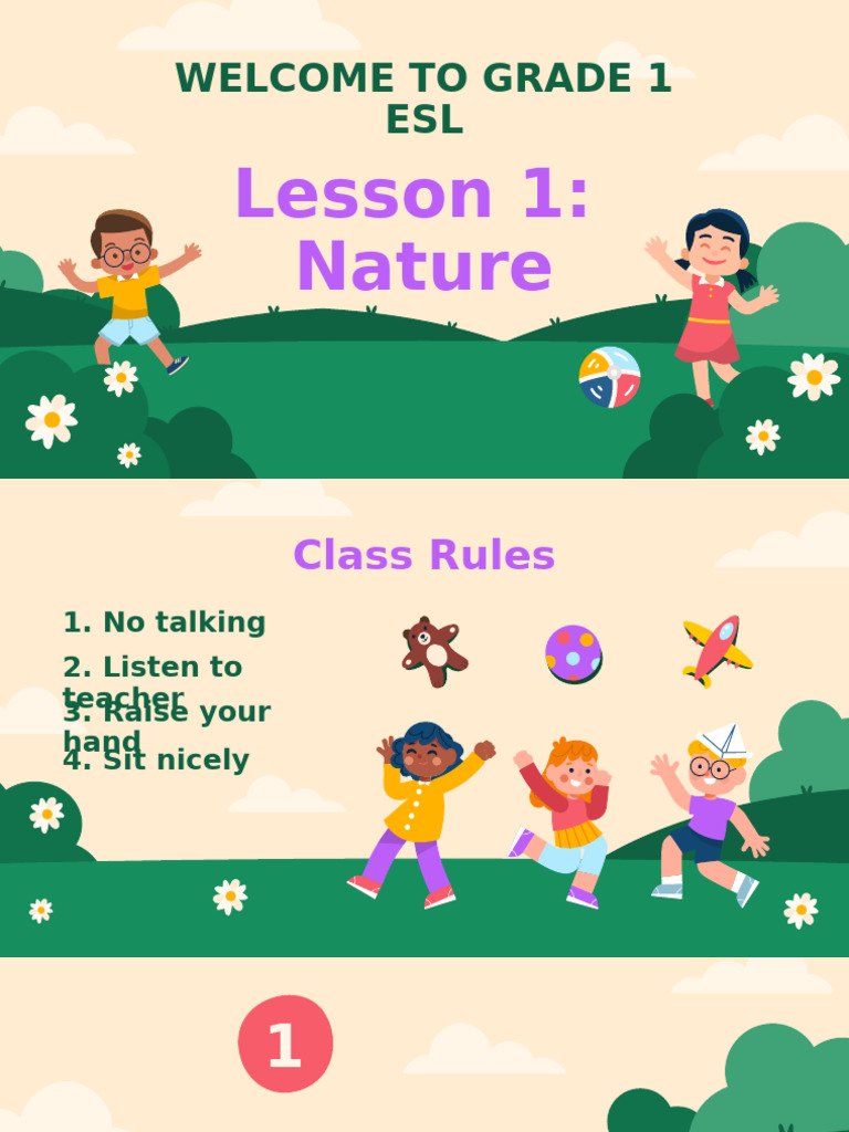 Grade 1 ESL Nature Lesson Plan | PDF