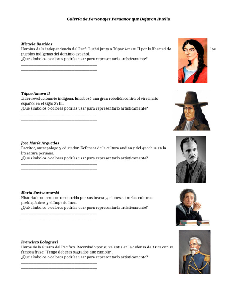 Galeria Personajes Peruanos | PDF | Perú | América del Sur