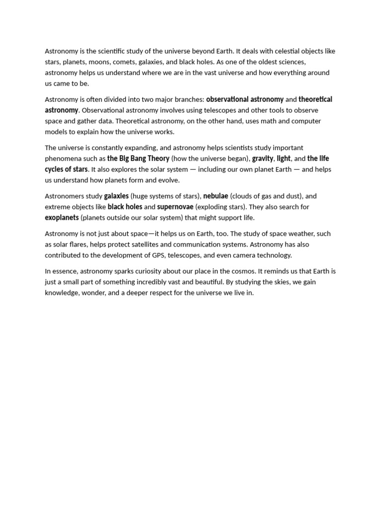 Observational Astronomy Theoretical Astronomy | PDF