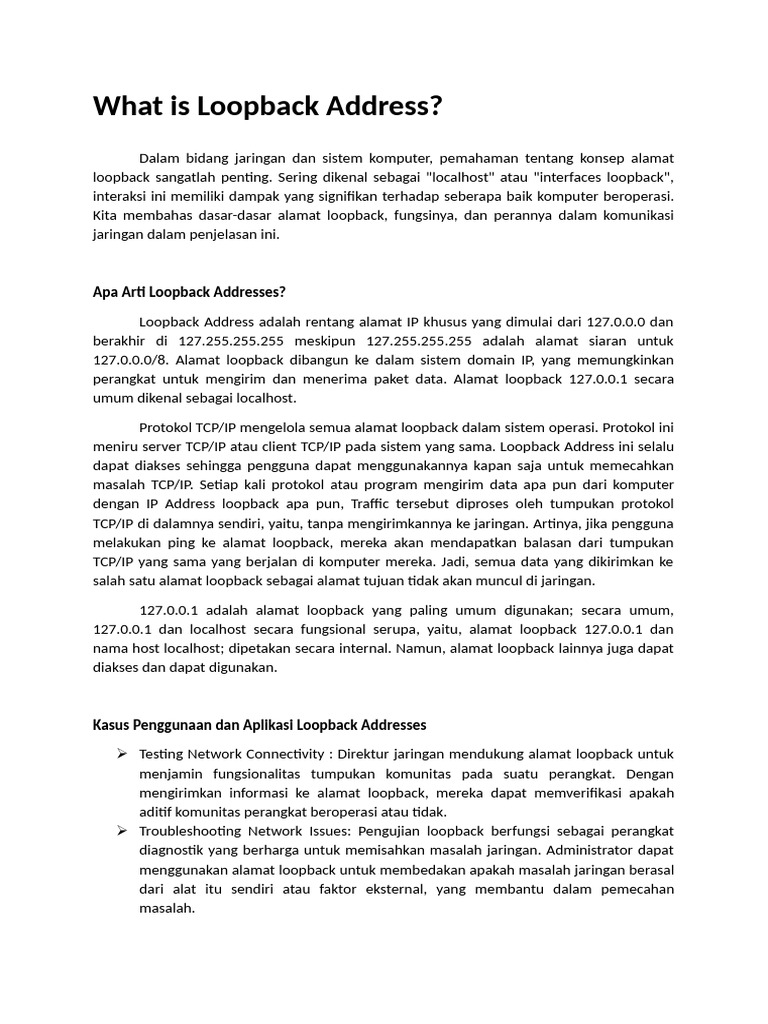 What Is Loopback Address | PDF