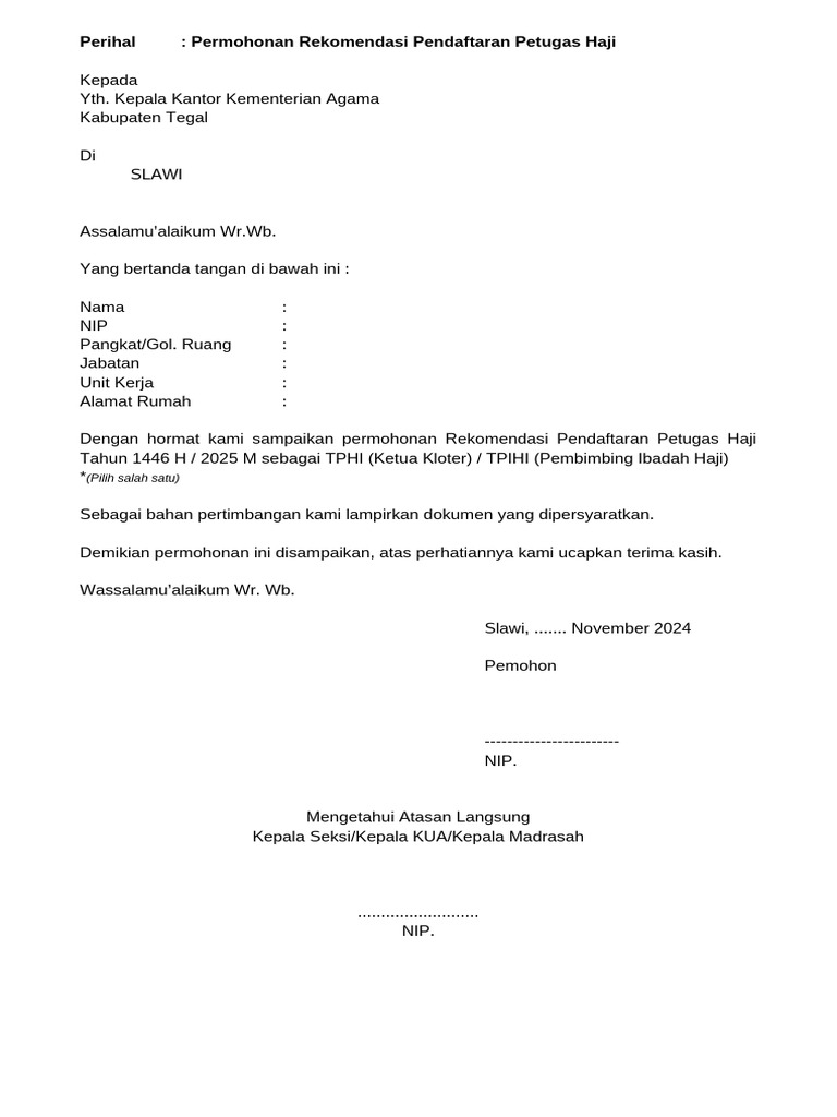 Contoh Permohonan Rekom | PDF