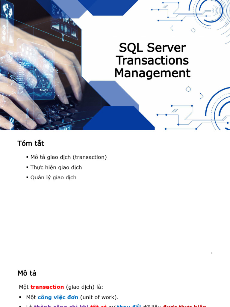 SESSION 11 - SQL Server Transactions Management | PDF