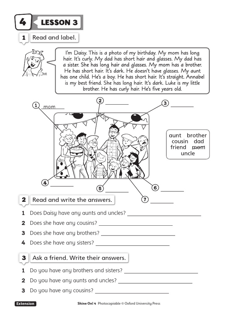 Family Vocabulary Lesson for Kids | PDF