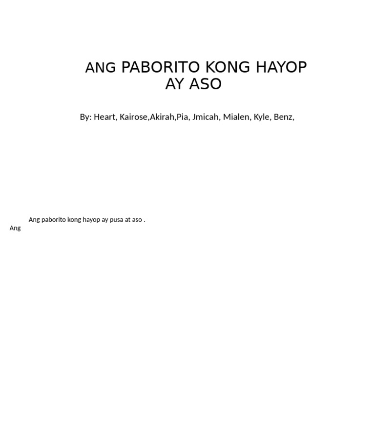 Ang Paborito Kong Hayop Ay Aso | PDF