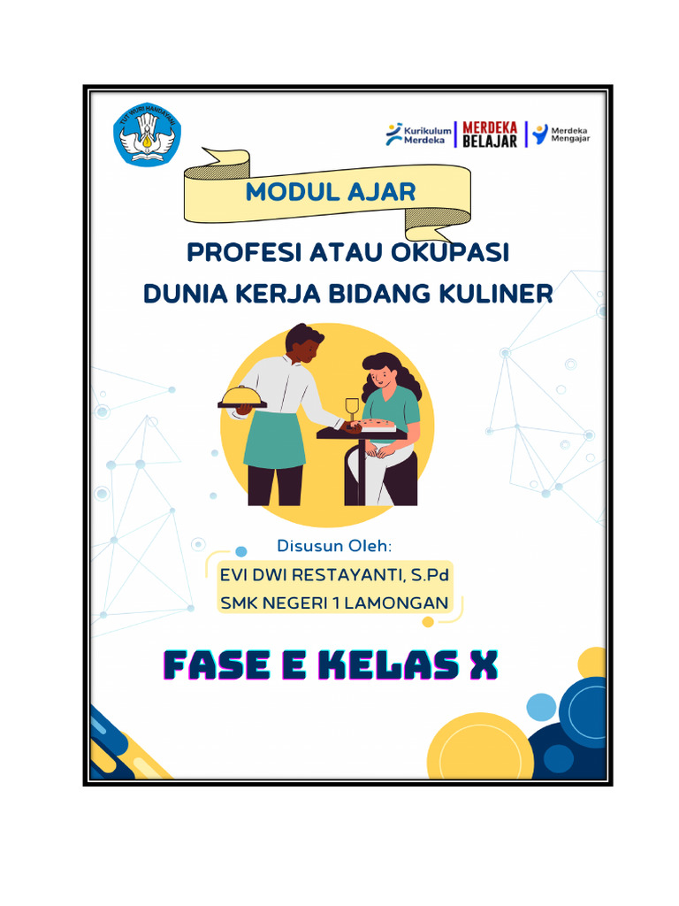 Modul Ajar Dasar-Dasar Kuliner - Profesi Atau Okupasi Dunia Kerja Di Bidang Kuliner - Fase e ...