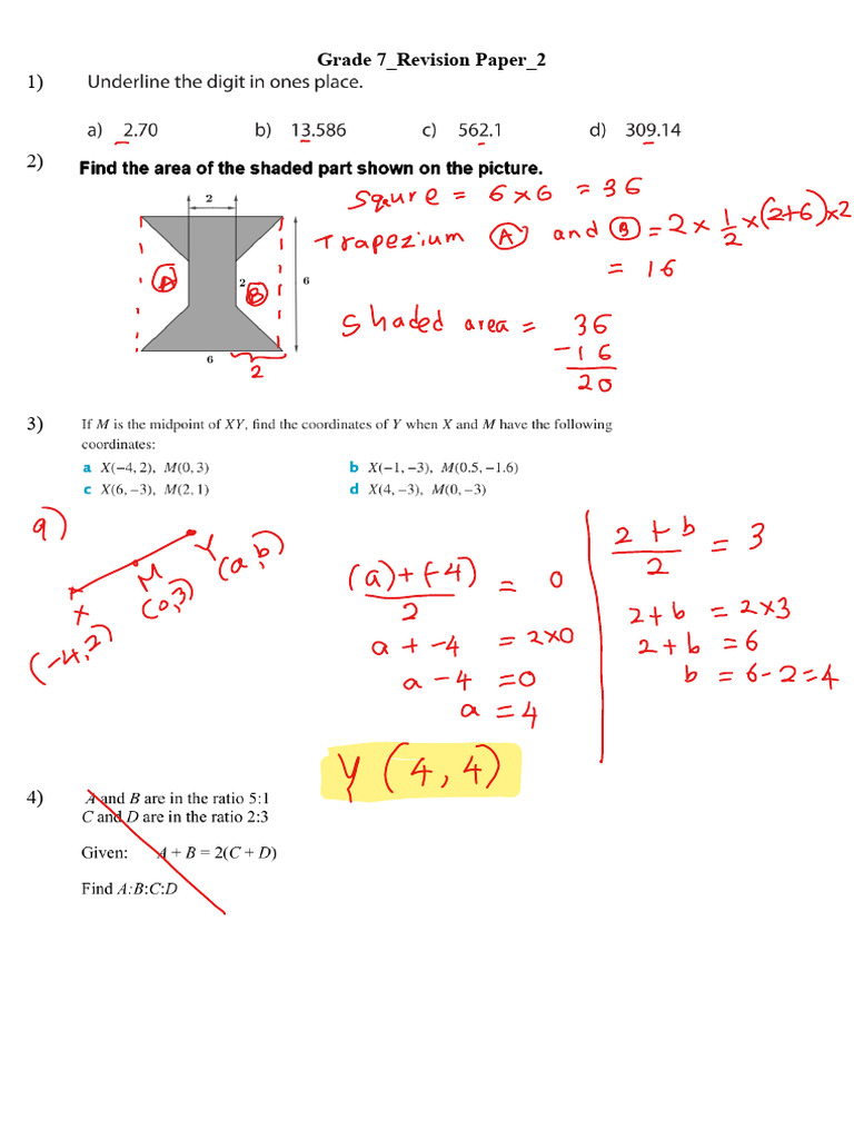 Grade 7 Revision Paper 2 Guide | PDF