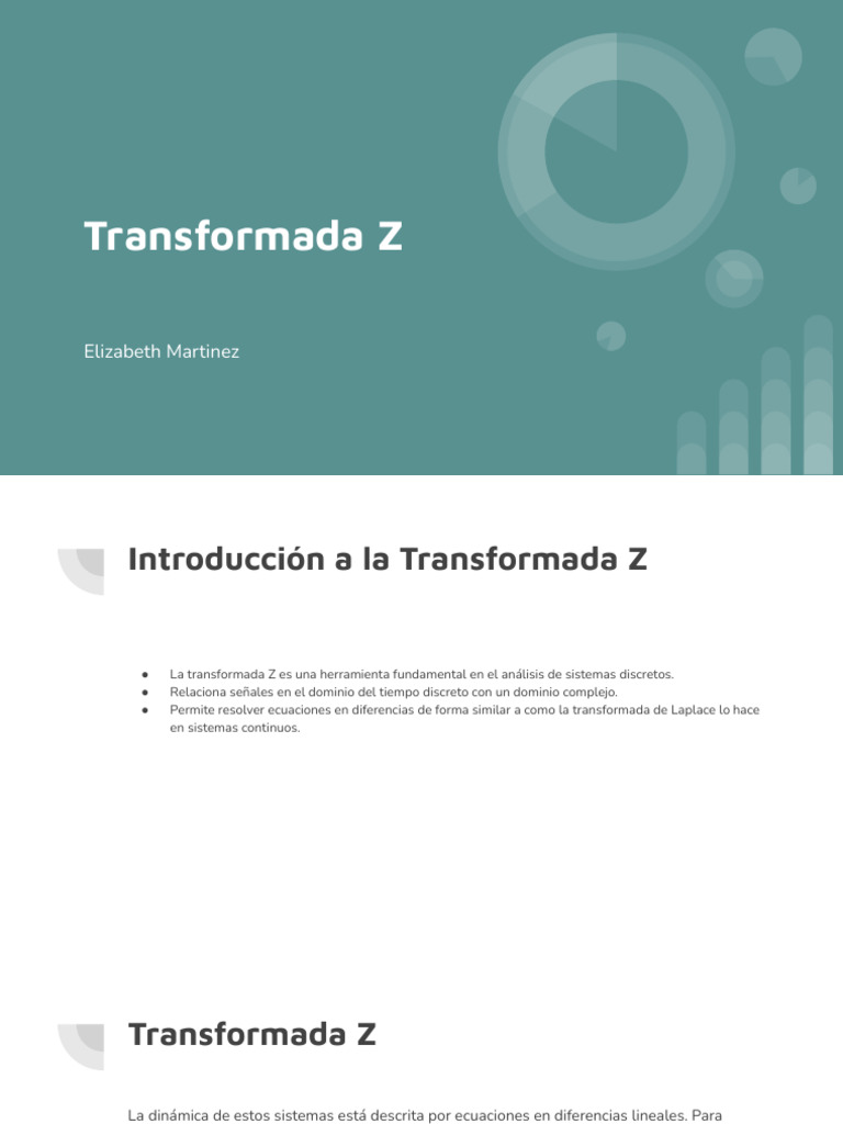 Transformada Z | PDF | Relación de recurrencia | Ecuaciones