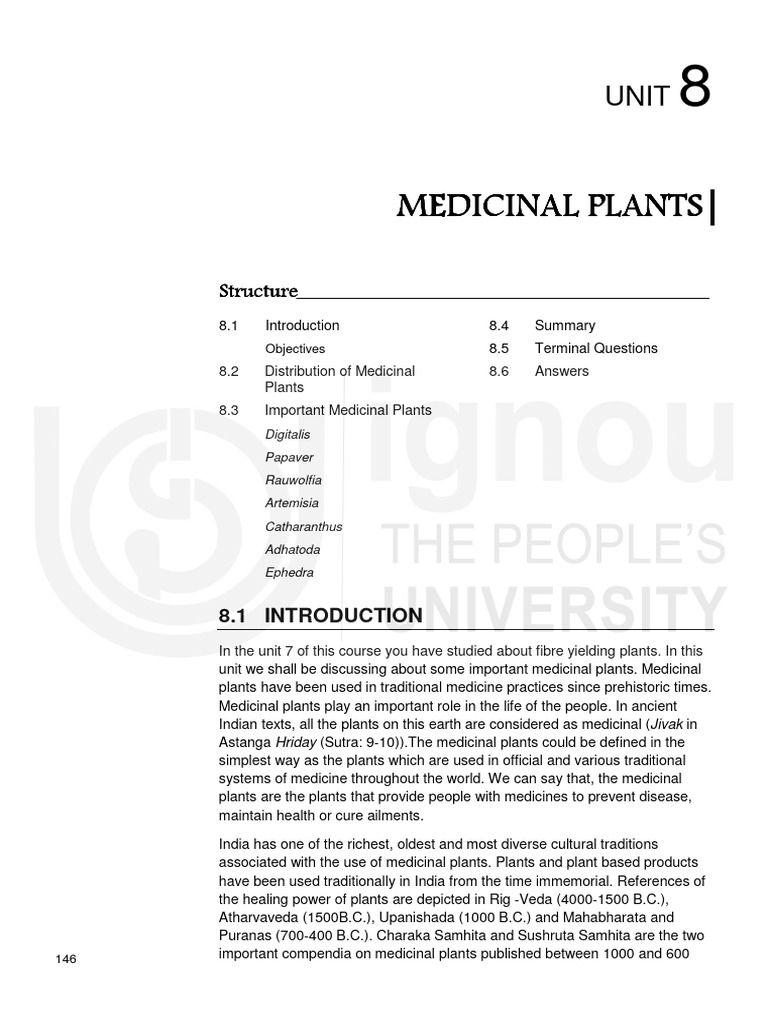 Medical Plants Unit 8 | PDF | Morphine | Plants