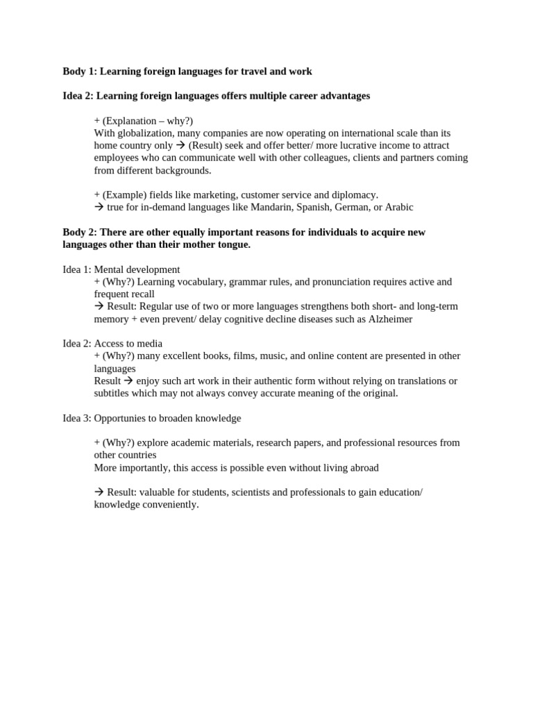 Benefits of Learning Foreign Languages | PDF