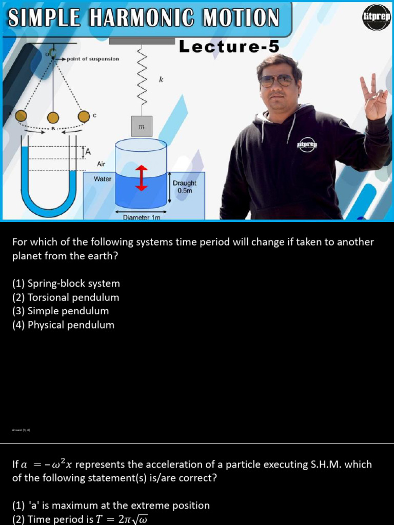 SHM Lecture 5 | PDF | Oscillation | Pendulum