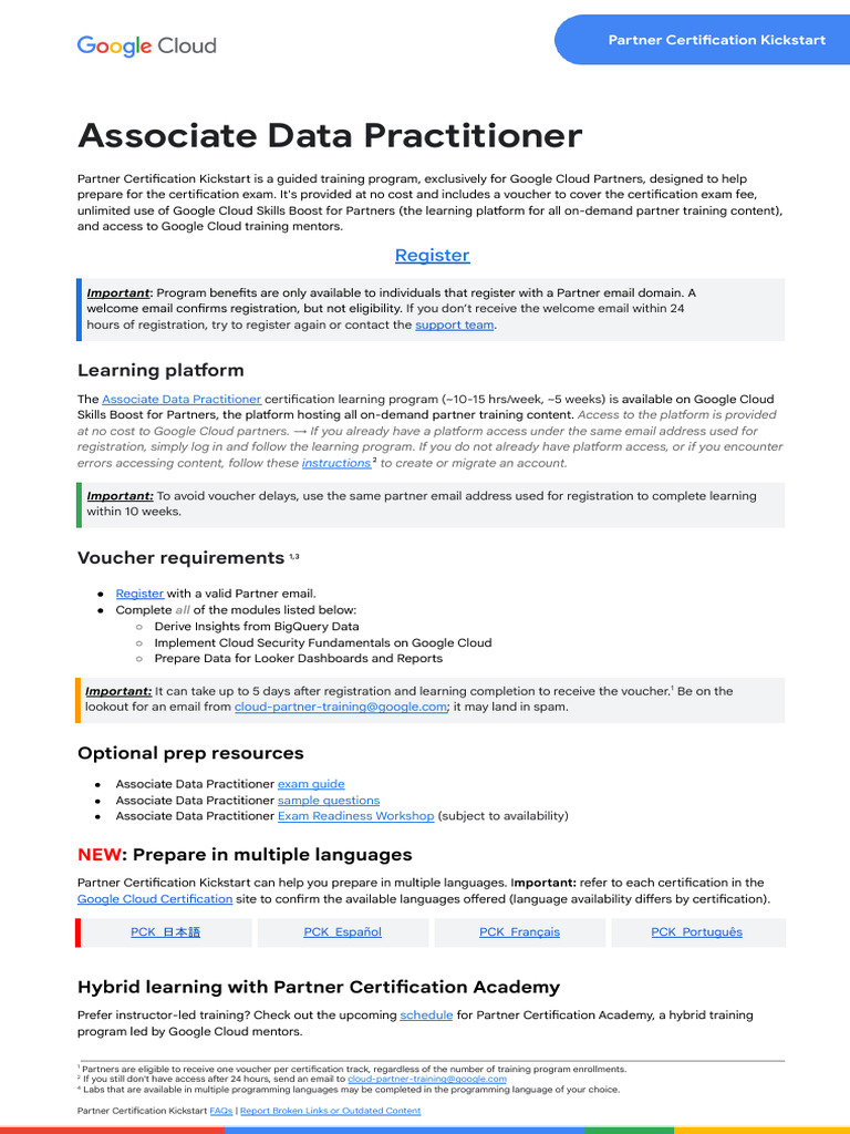 PCK Data Practitioner One Pager | PDF | Computing