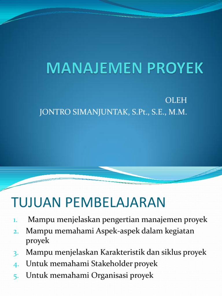 Manajemen Proyek | PDF