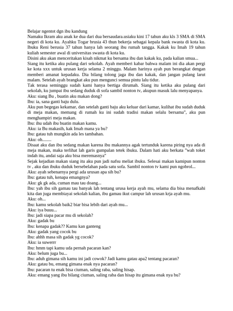 Belajar Ngentot DGN Ibu Kandung | PDF