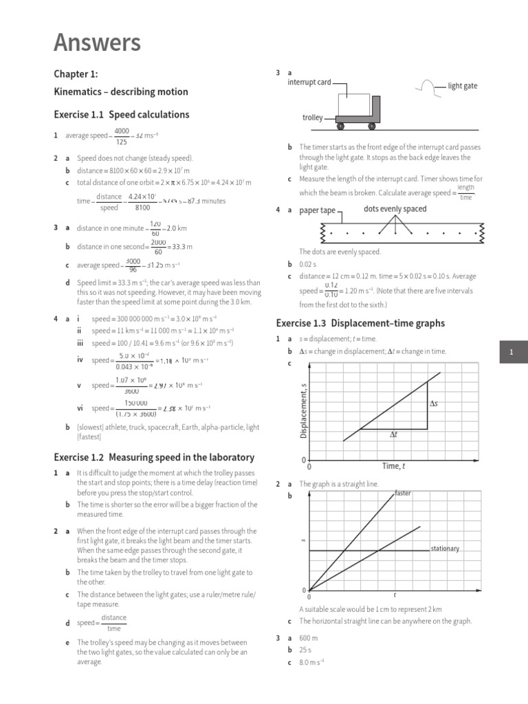 As & A Level Physics Workbook Answers | PDF | Force | Speed