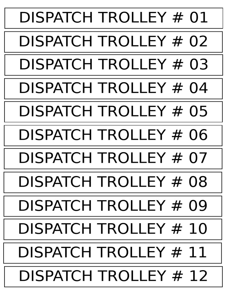 Trolley Tag 1 | PDF