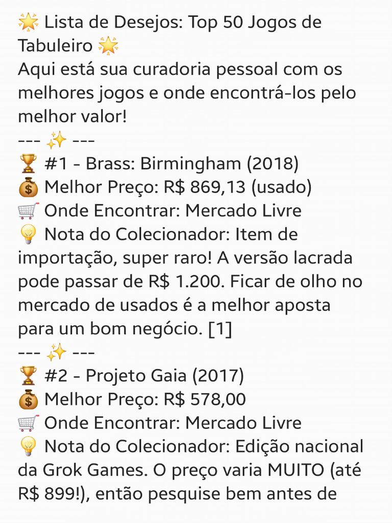 Lista de Jogos - Top Com Preços | PDF