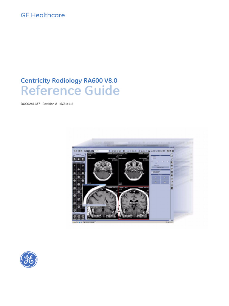 Centricity Radiology RA600 V8.0 Reference Guide | PDF
