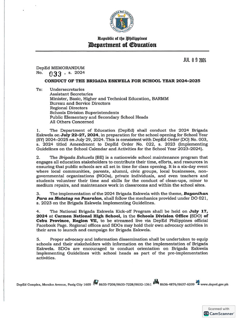 DepEd Memorandum | PDF