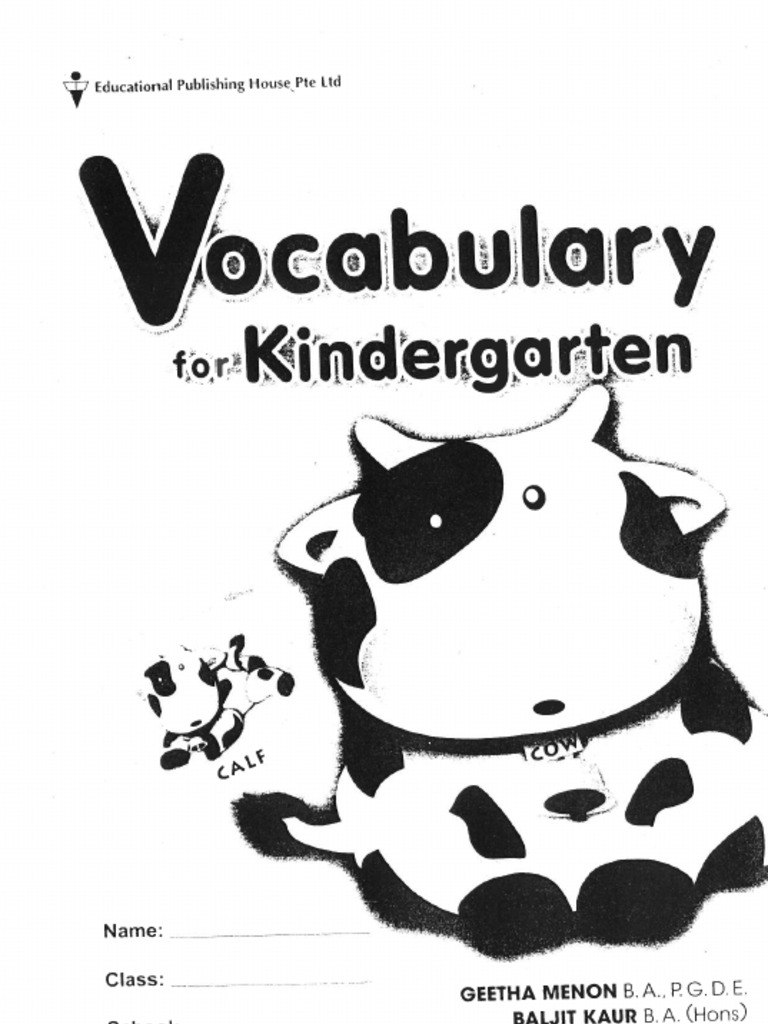 Vocabulary For Kindergarten | PDF