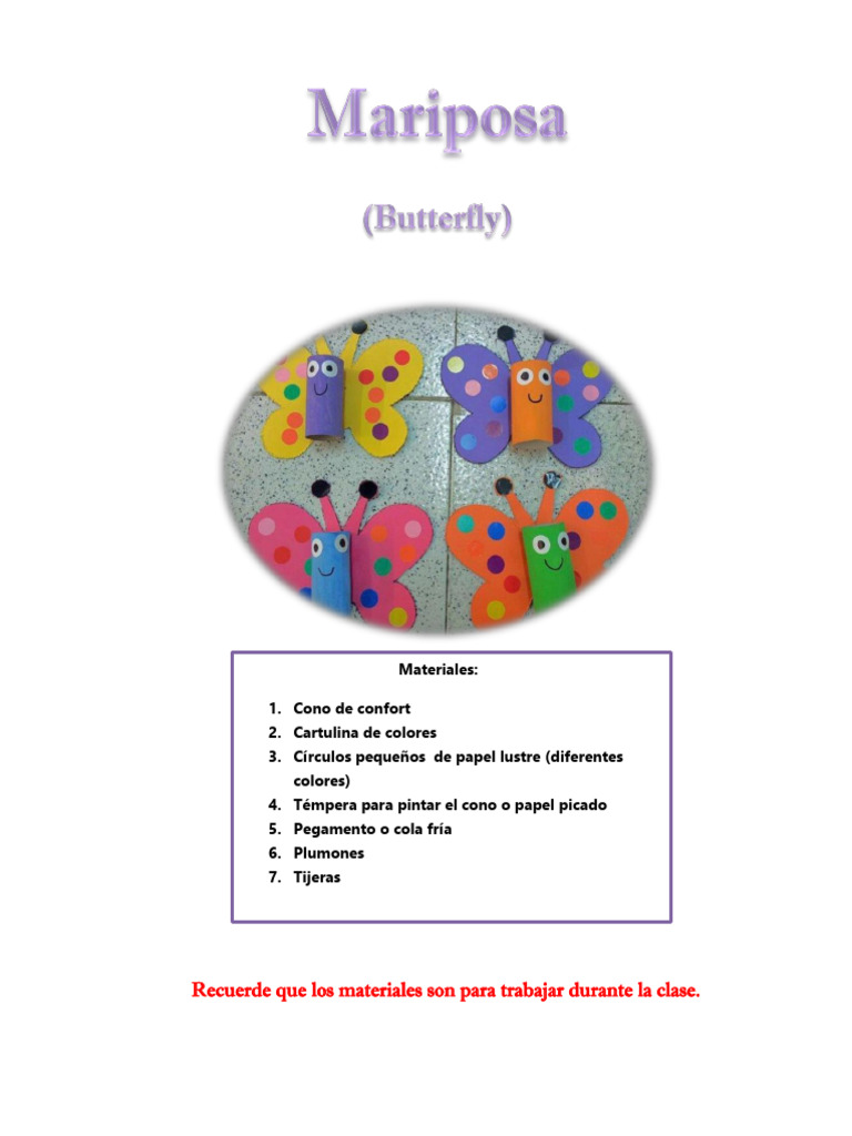 Manualidad Mariposa | PDF