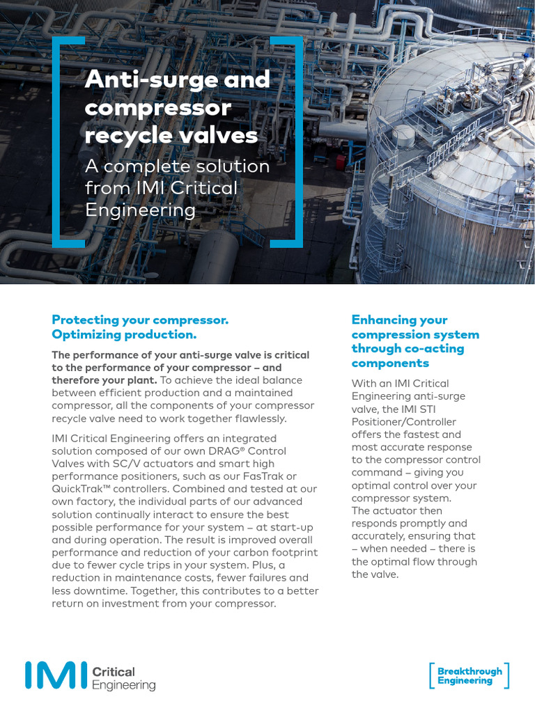 IMI CCI IMI Critical Anti Surge Control Valve | PDF | Valve | Actuator