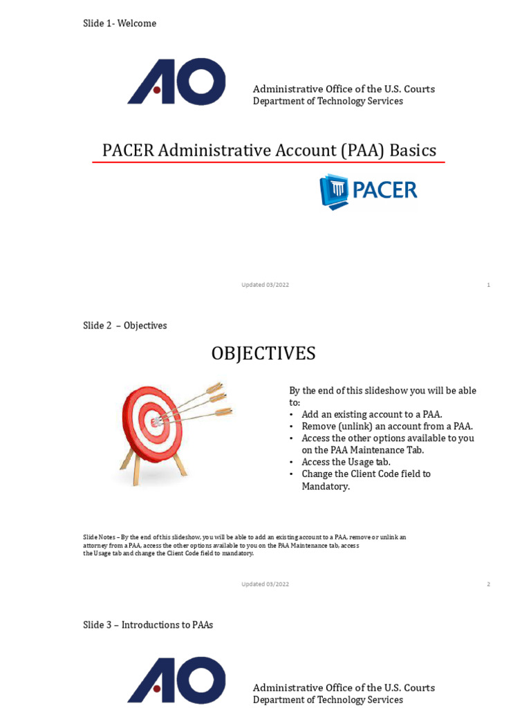 PACER Administrative Account Guide | PDF | Login | User (Computing)
