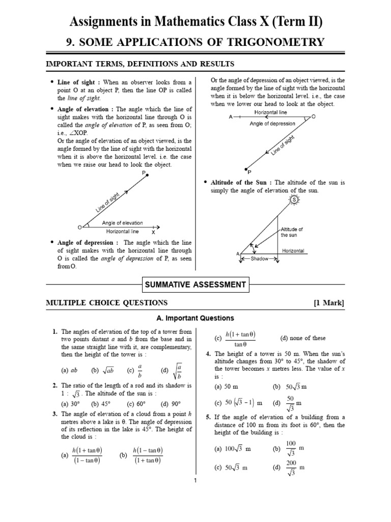 Trigonometry-9th Chapter | PDF | Angle | Shadow