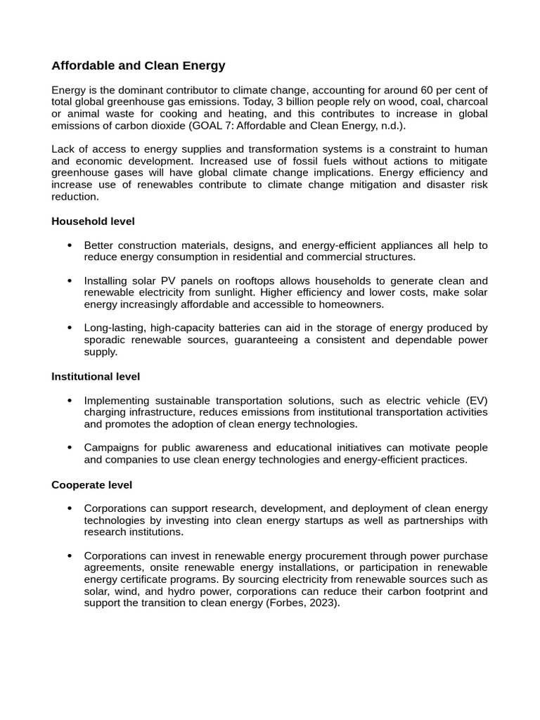 Solutions for Affordable Clean Energy | PDF | Sustainable Energy ...
