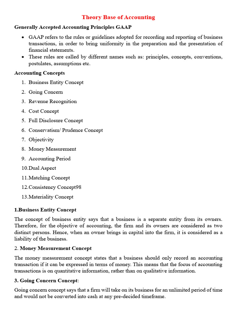 Theory Base of Accounting | PDF | Debits And Credits | Basis Of Accounting