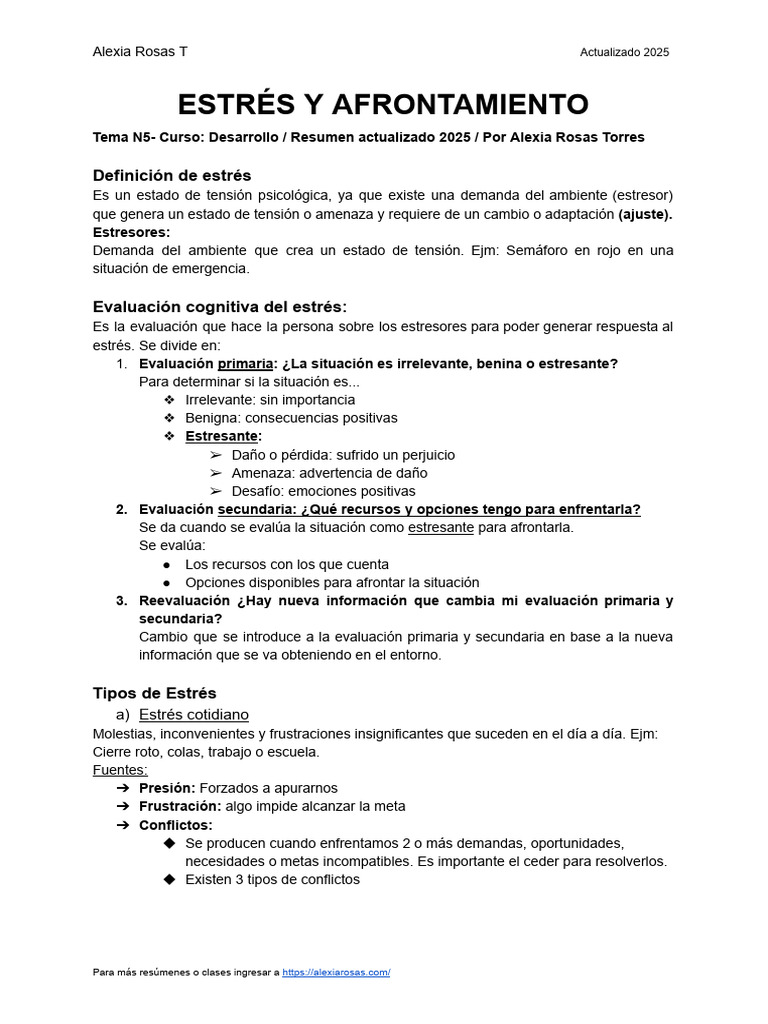 Estrés: Tipos y Estrategias de Afrontamiento | PDF | Estrés (biología ...