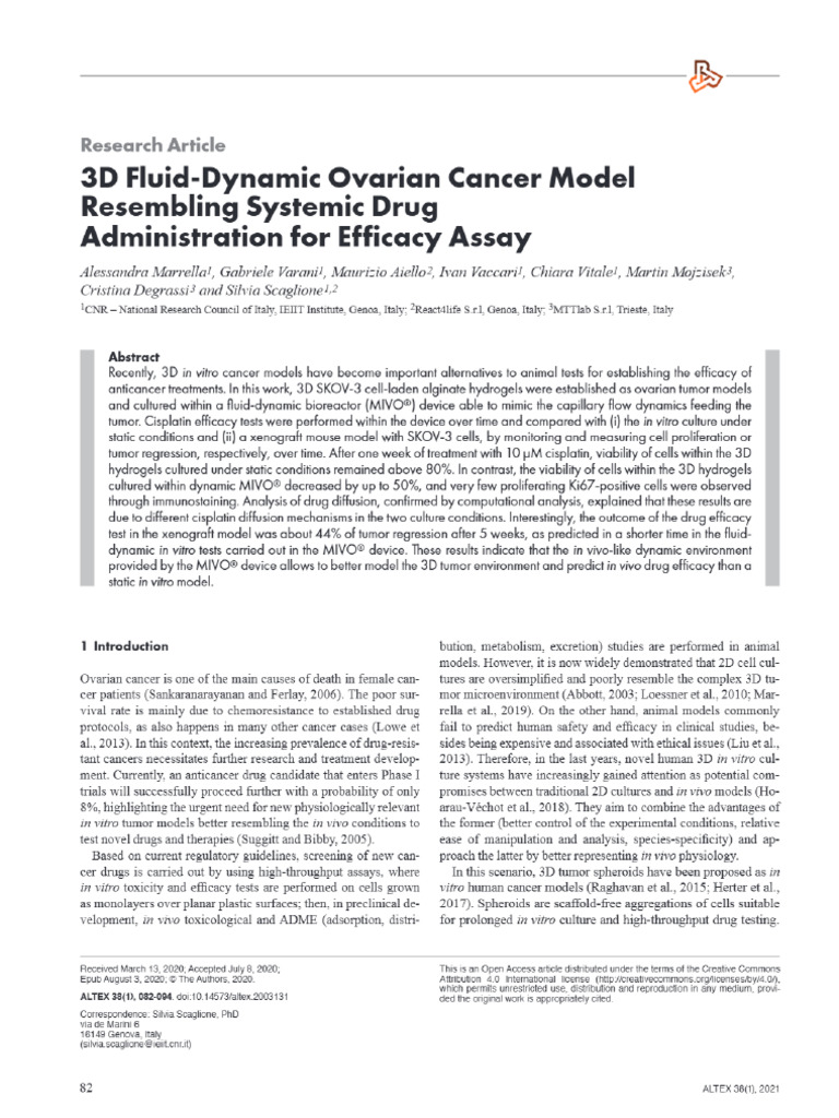 View of 3D Fluid-Dynamic Ovarian Cancer Model Resembling Systemic Drug ...