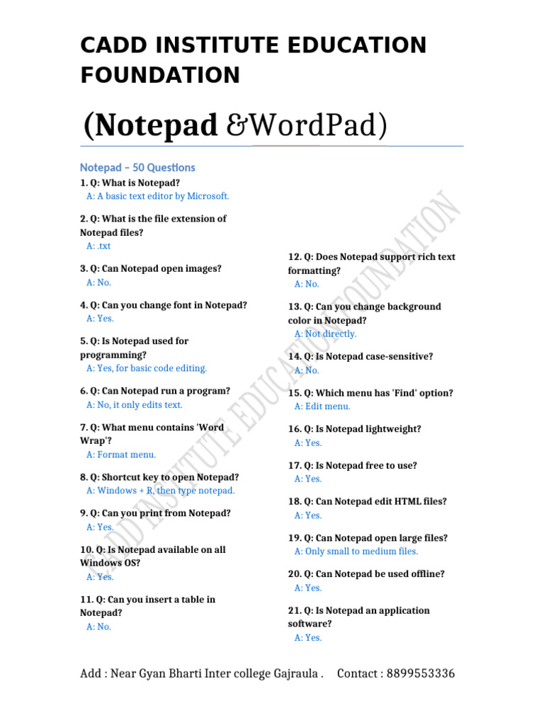 Notepad WordPad 100 QA | PDF | Ibm Pc Compatibles | Software
